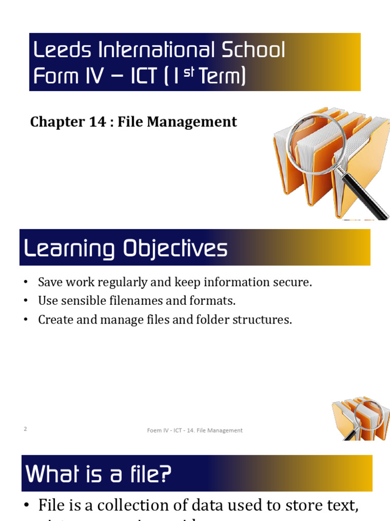Form IV - ICT - Chapter 14 - File Management | PDF | Computer File | Version Control