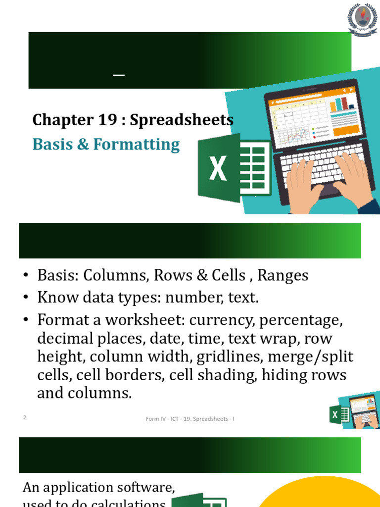 Form IV - ICT - Chapter 19 Spreadsheet I | PDF | Spreadsheet | Worksheet