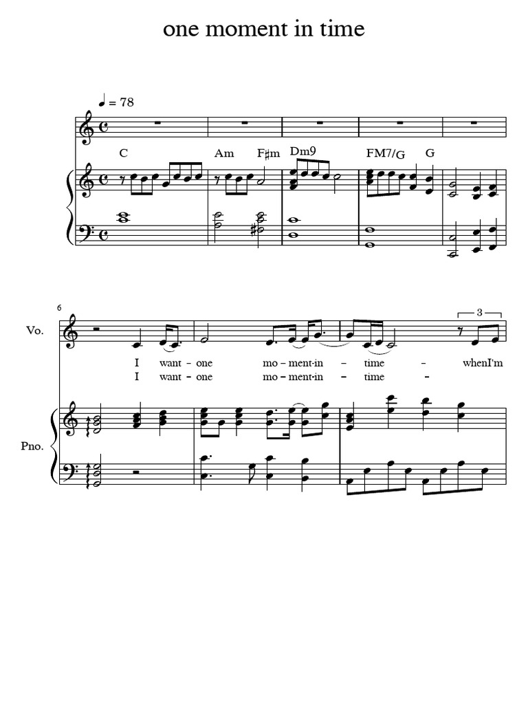 One Moment in Time: A Musical Journey | PDF