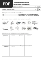 Évaluation sur la classification des animaux | PDF | Mammifères | Reptile