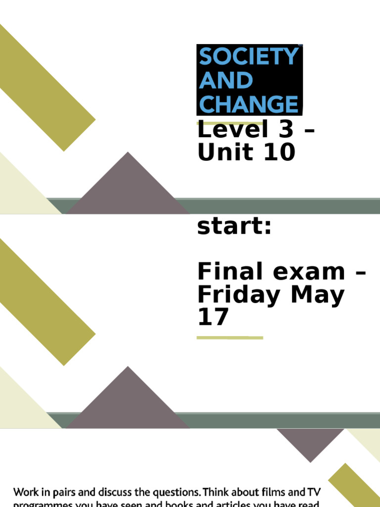 Level 3 - Unit 10 | PDF