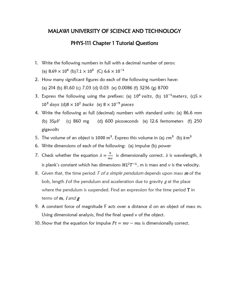 Chapter 1 Physics | PDF