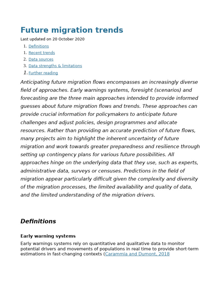 Future Migration Trends and Forecasts | PDF | Human Migration | Forecasting