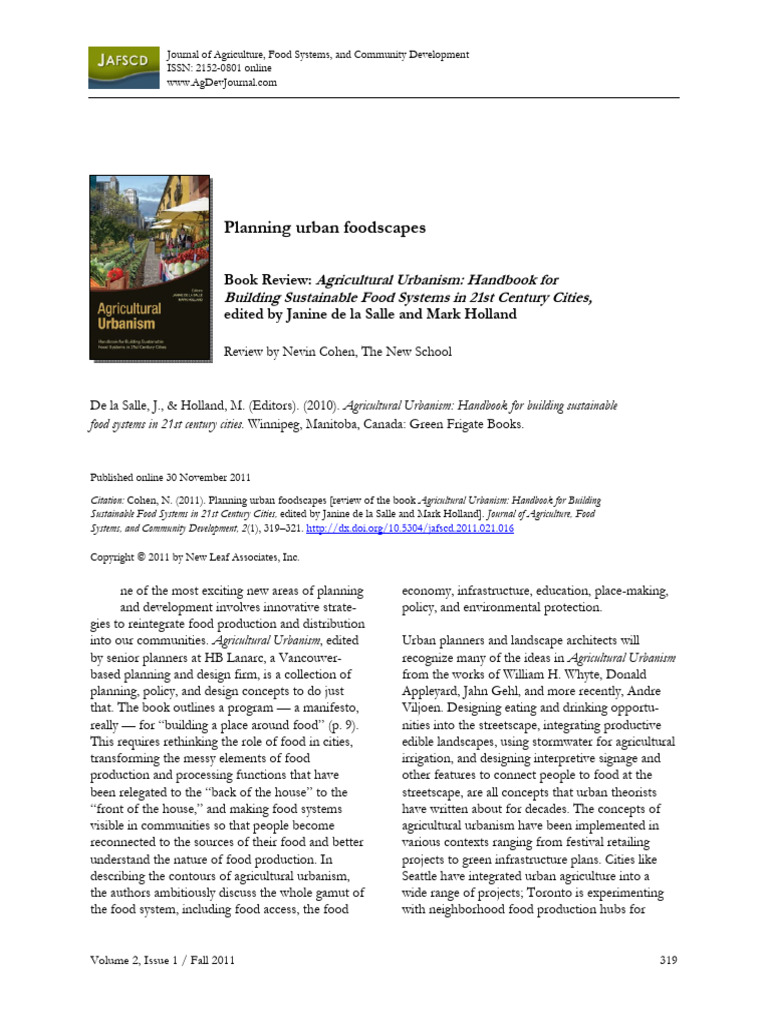 Planning Urban Foodscapes | PDF | Urban Agriculture | Green Infrastructure