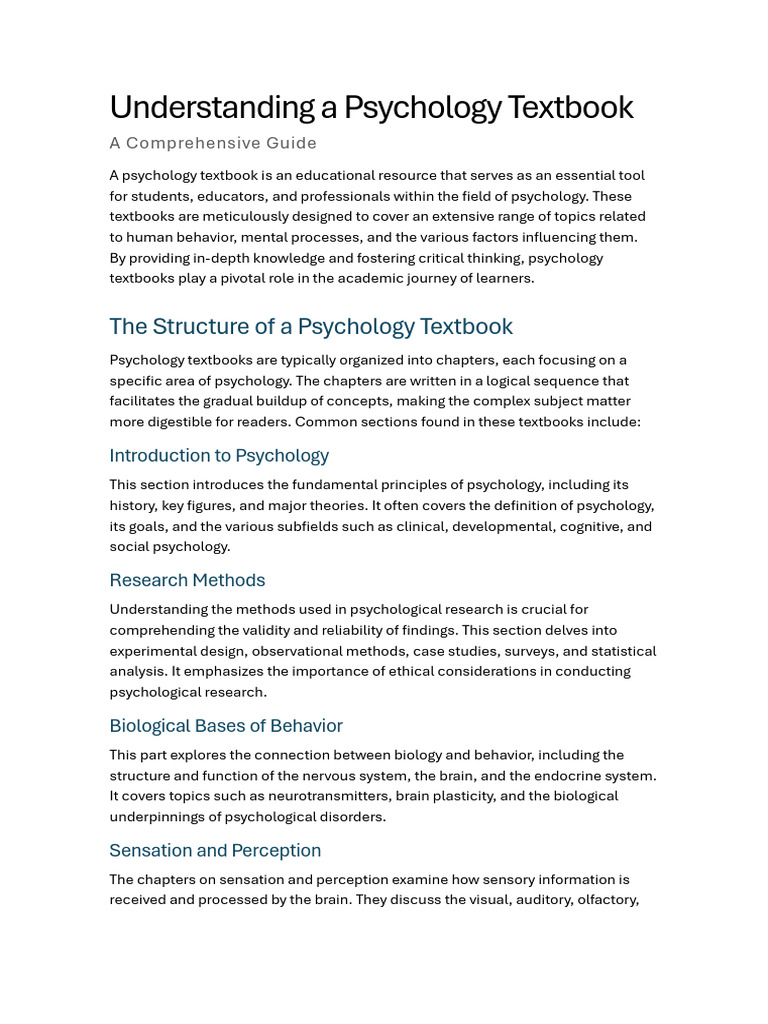 textbook | PDF | Psychology | Mental Disorder