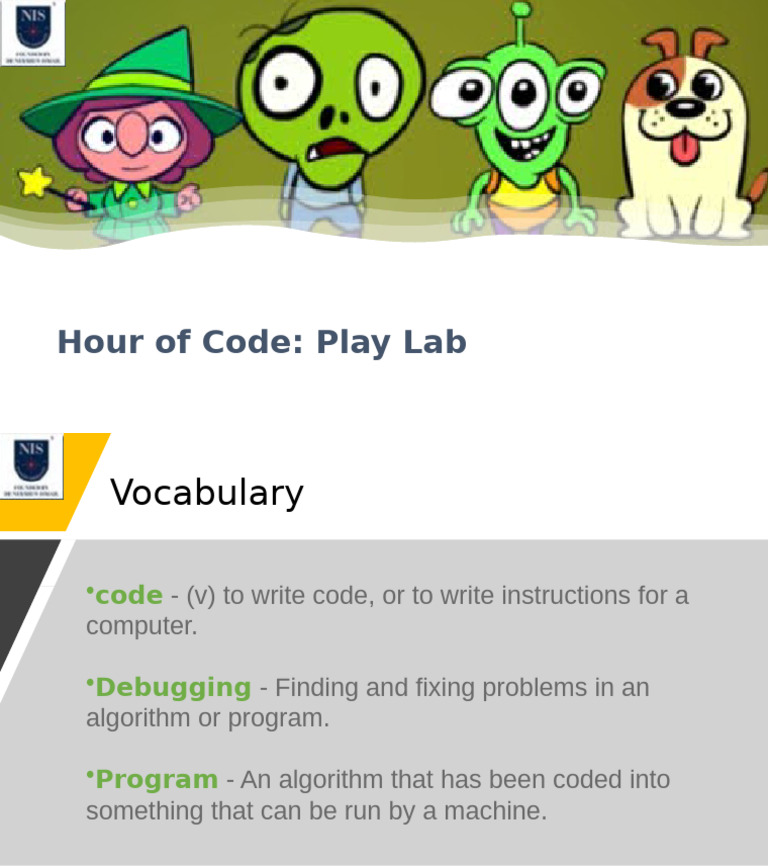 Hour of Code: Play Lab Vocabulary Guide | PDF