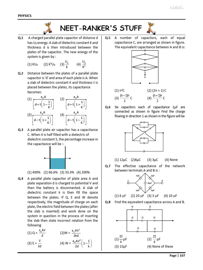 Capacitor Energy and Capacitance Problems | PDF | Capacitor | Capacitance