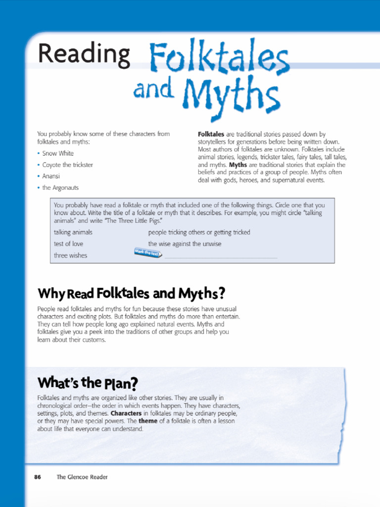 FOLKTALES, MYTH LEGEND ELEMENTS | PDF
