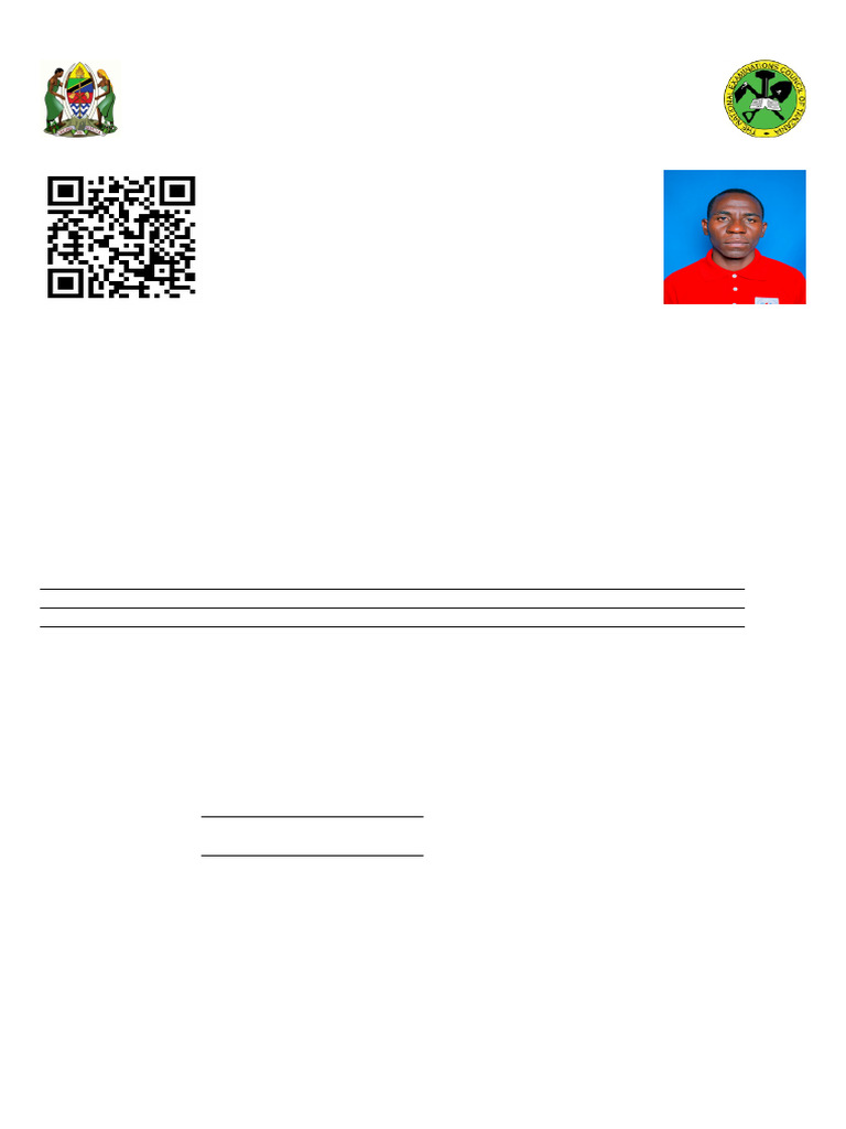 National Examinations Council of Tanzania Entry Form For Acsee 2025 ...
