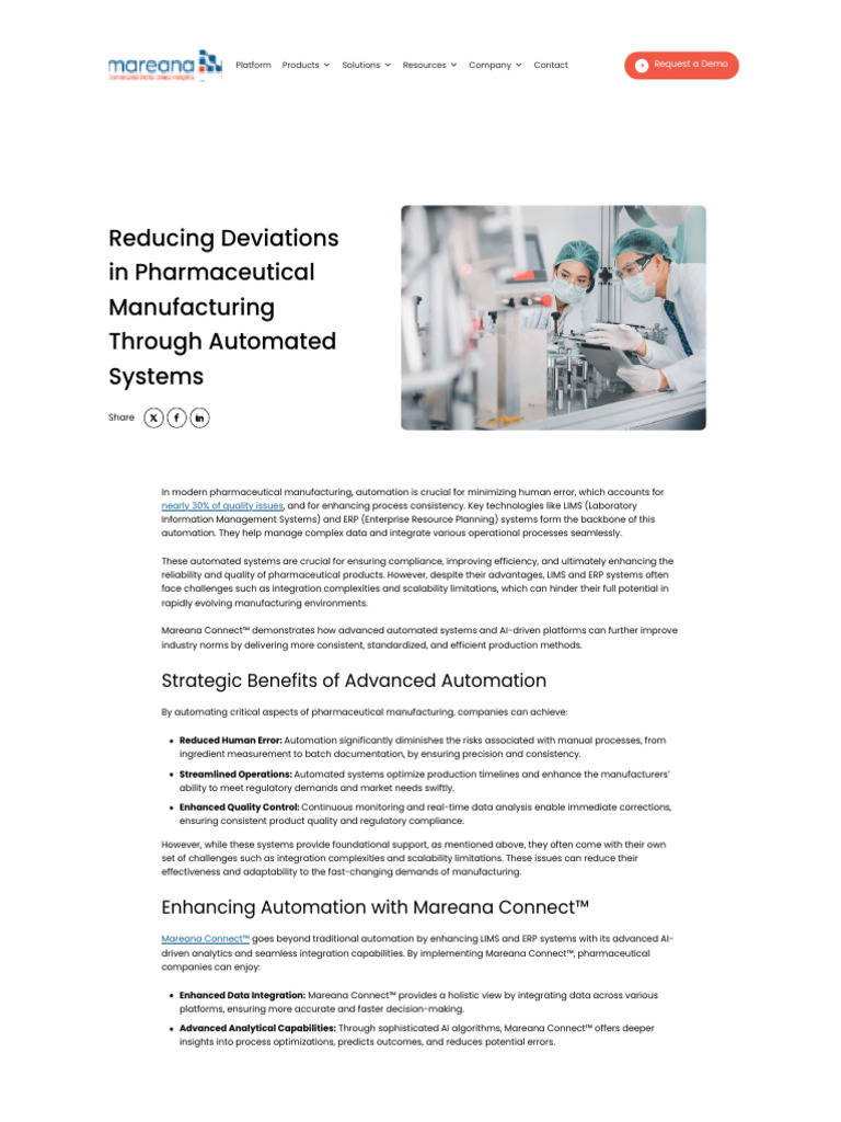 Mareana Com Blog Reducing Deviations Pharmaceutical Manufacturing ...