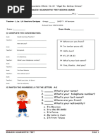 Spanish 1 - Unit 1 Test, Full | PDF | Languages | Foreign Language Studies