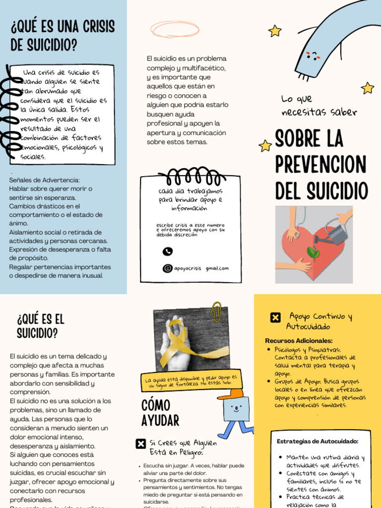 Folleto Informativo de Prevención de El Suicidio | PDF | Suicidio | Sicología