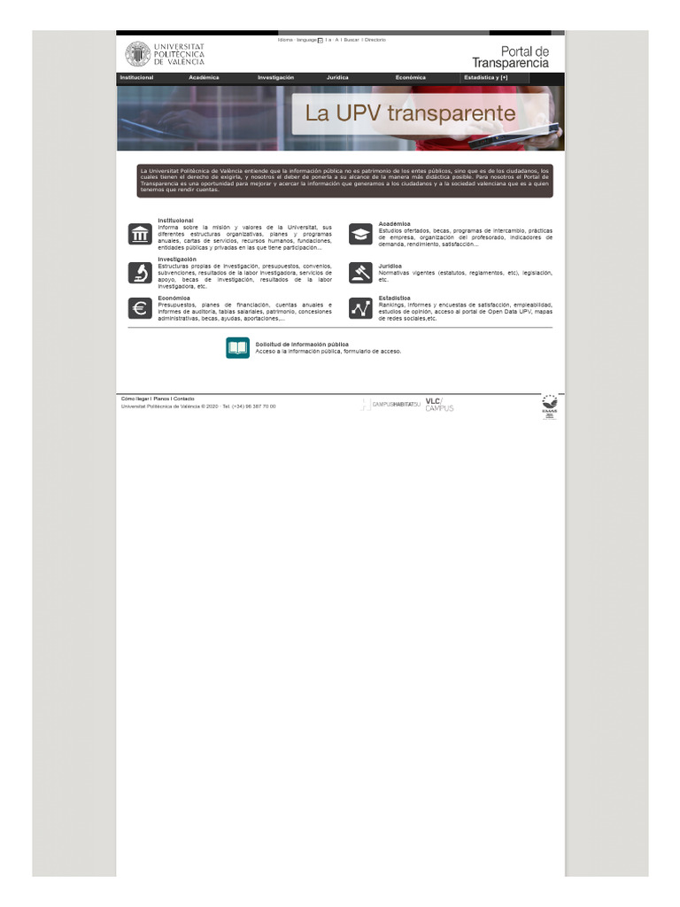 Portal de Transparencia - UPV | PDF | Economias