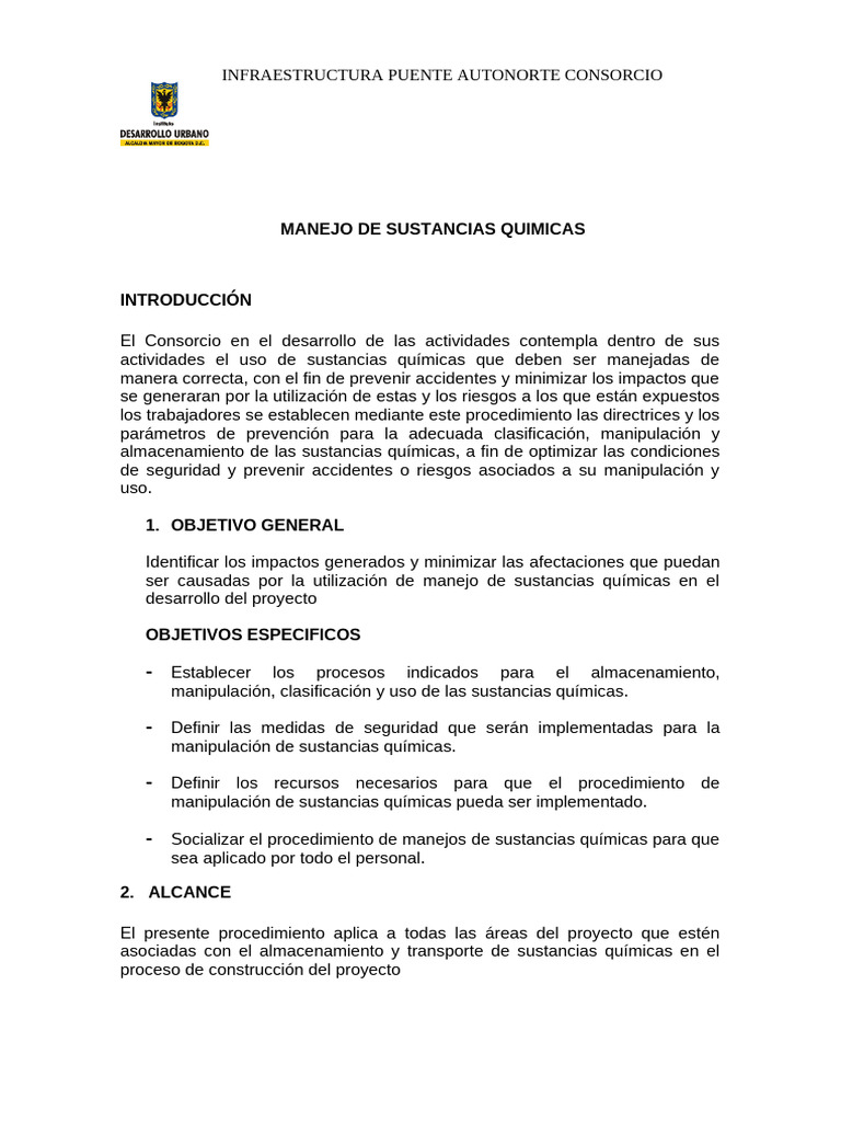 PROCEDIMIENTO DE MANEJO DE SUSTANCIAS QUIMICAS | PDF | Sustancias ... PROCEDIMIENTO DE MANEJO DE SUSTANCIAS QUIMICAS | PDF | Sustancias ...