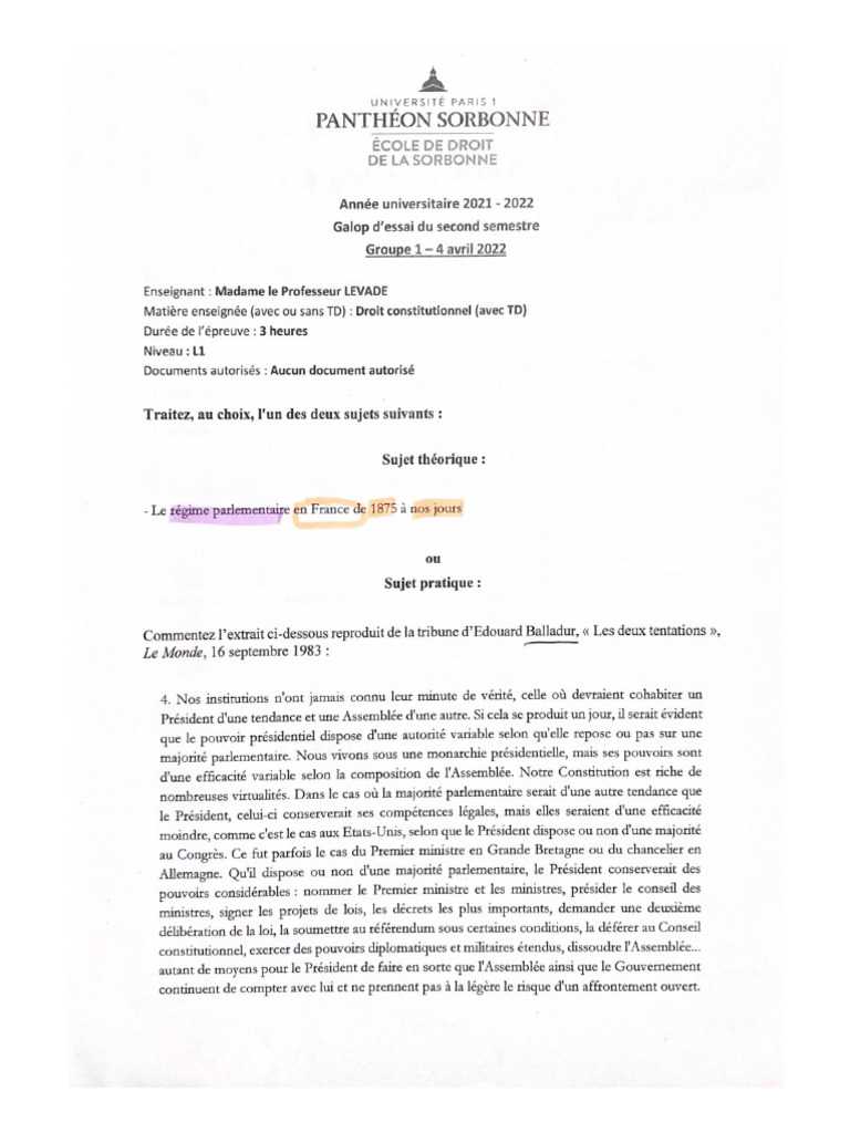 Constit 2021 - 2022 (Galop) - Mme Levade | PDF