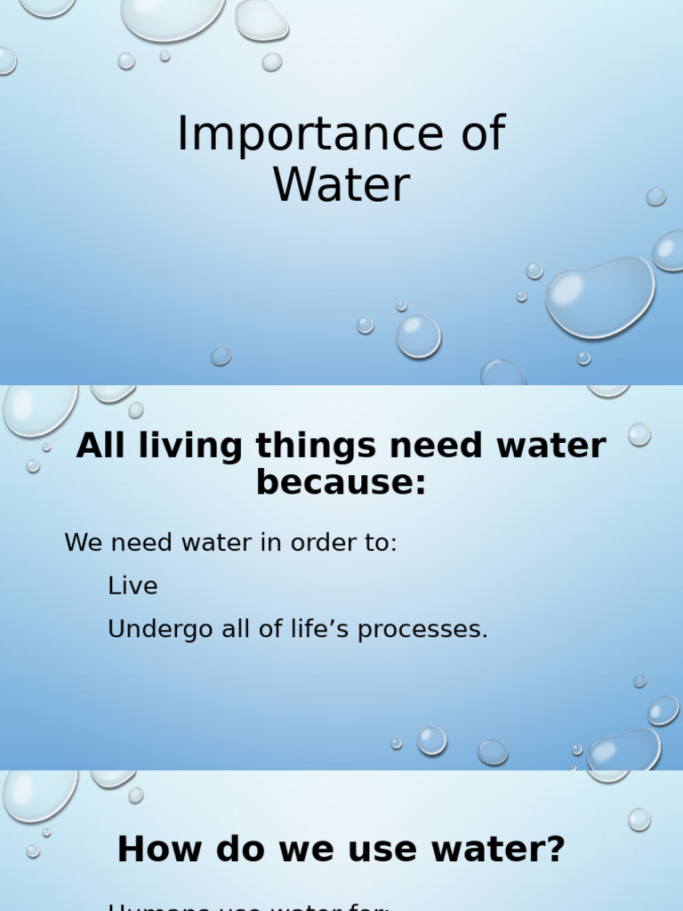 Importance of Water | PDF