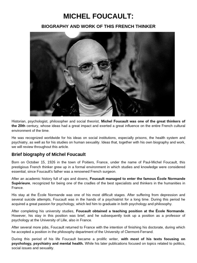 Biography of Michel Foucault | PDF | Michel Foucault | Liberal Arts ...