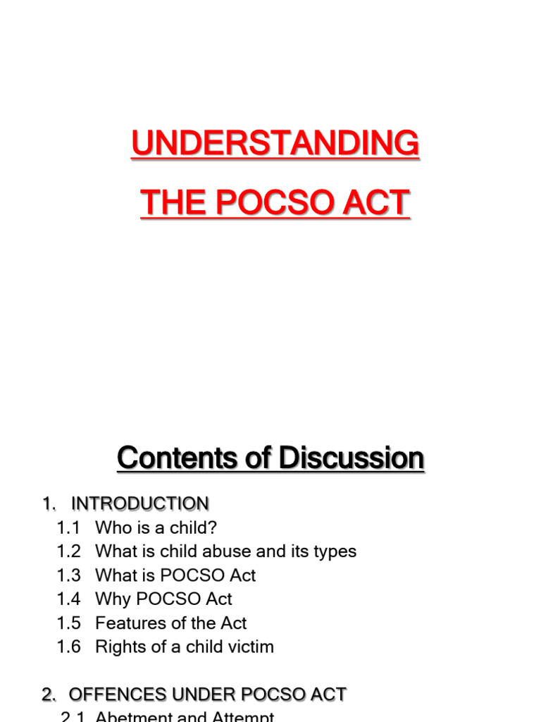 Understanding POCSO | PDF | Child Abuse | Sexual Assault