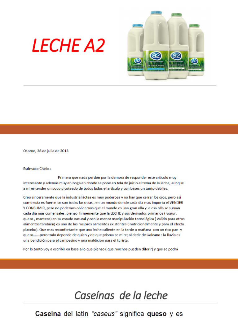 Leche A2: Marcas y Beneficios en España | PDF | Leche | Vacas