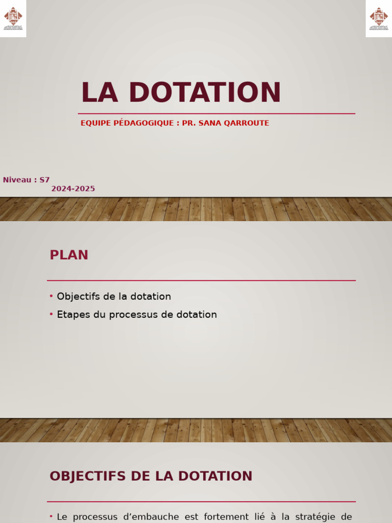 Chapitre 4 Dotation-S7 | PDF | Recrutement