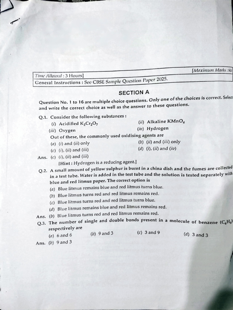 Kaale Bache Ke Liye Science Ka Bhi Sample Paper???? | PDF | Sodium ...