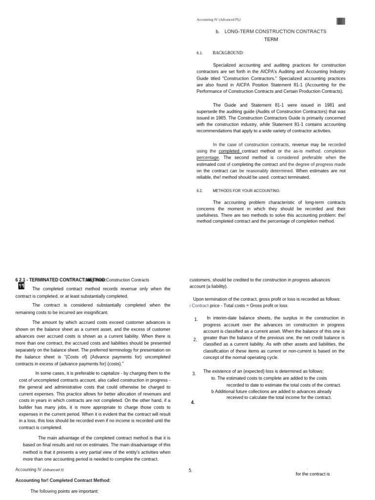 Long-Term Construction Contracts | PDF | Balance Sheet | Expense