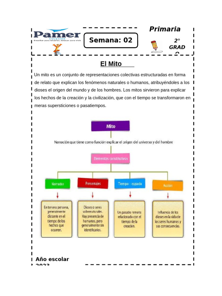 Fichas de Trabajo Sobre Los Mitos y Leyendas Segundo Grado | PDF | Leyendas