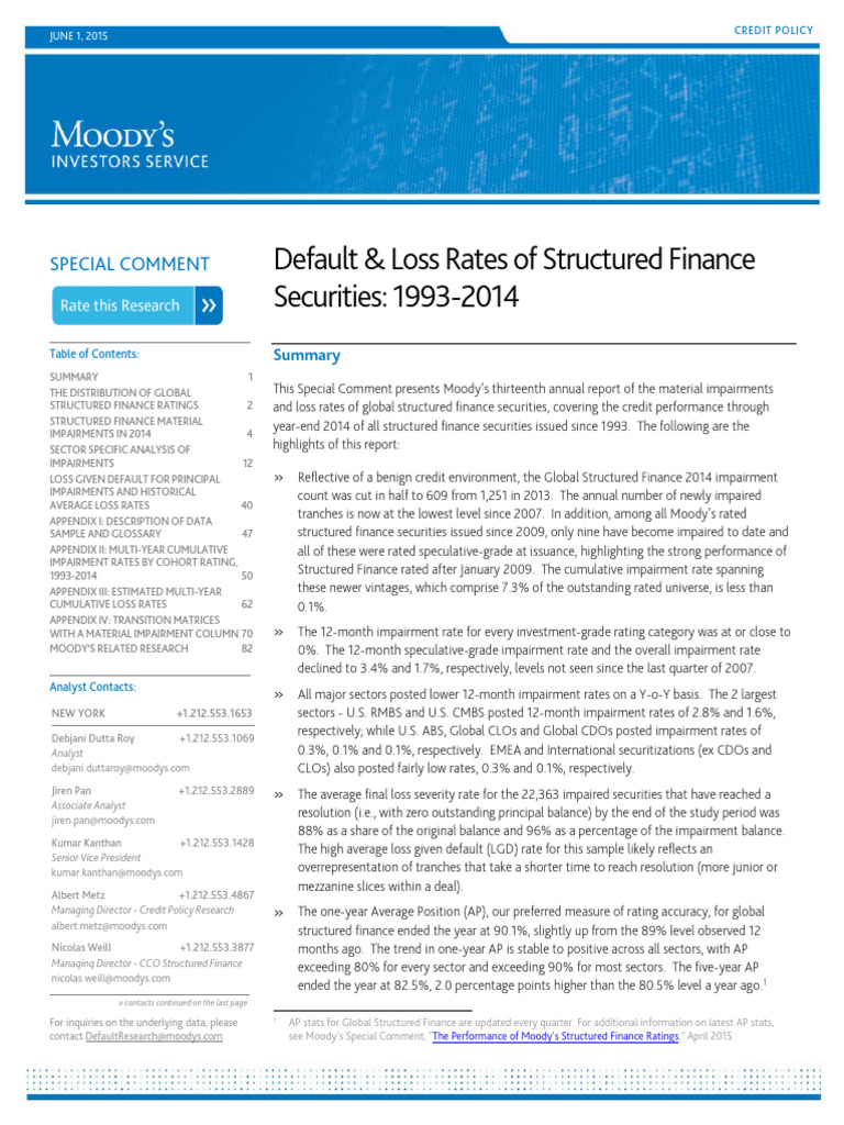 Annual Default Study - Corporate Default and Recovery Rates 1920-2014 ...
