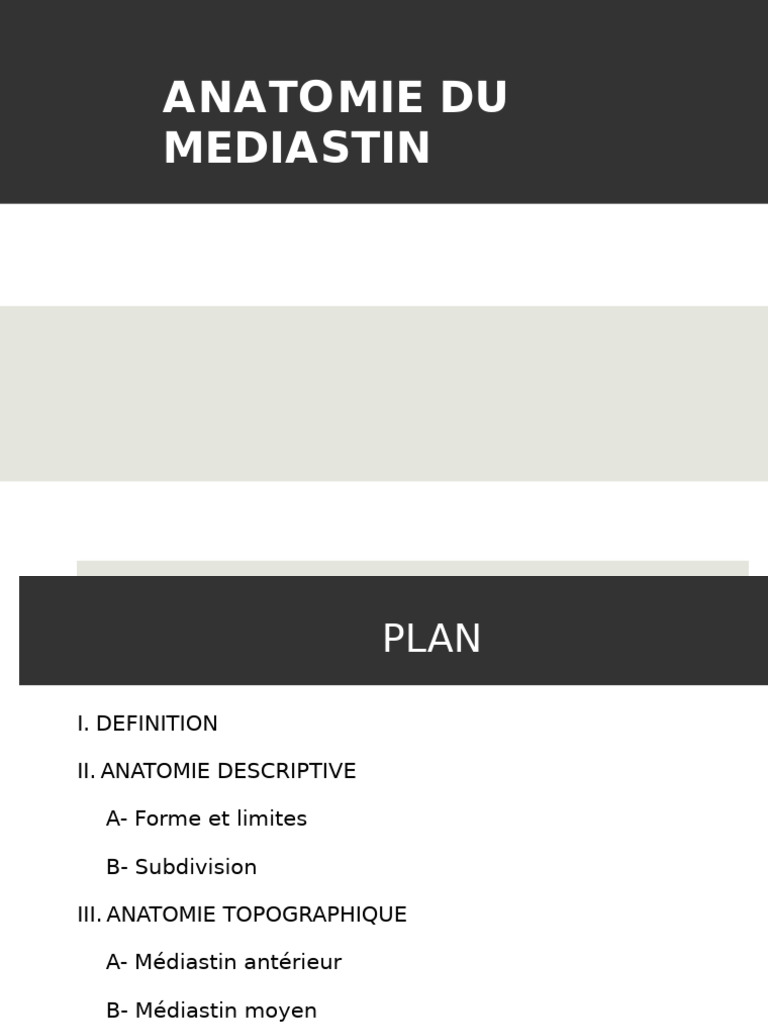 Anatomie du Médiastin: Structure et Zones | PDF | Thymus (anatomie) | Aorte