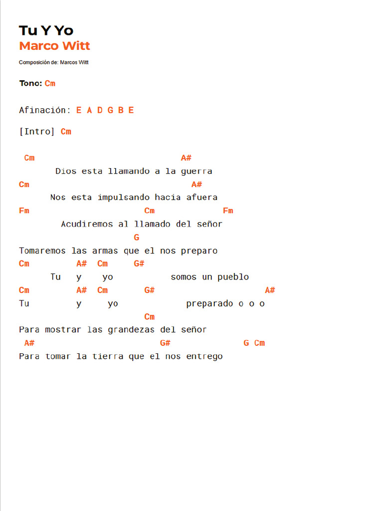 Tu y Yo Acordes | PDF