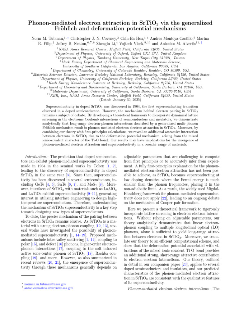 Phonon-Mediated Electron Pairing in SrTiO3 | PDF | Phonon | Superconductivity