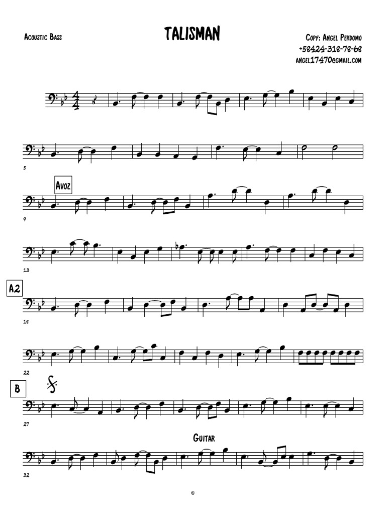 Mi Talisman - Acoustic Bass | PDF