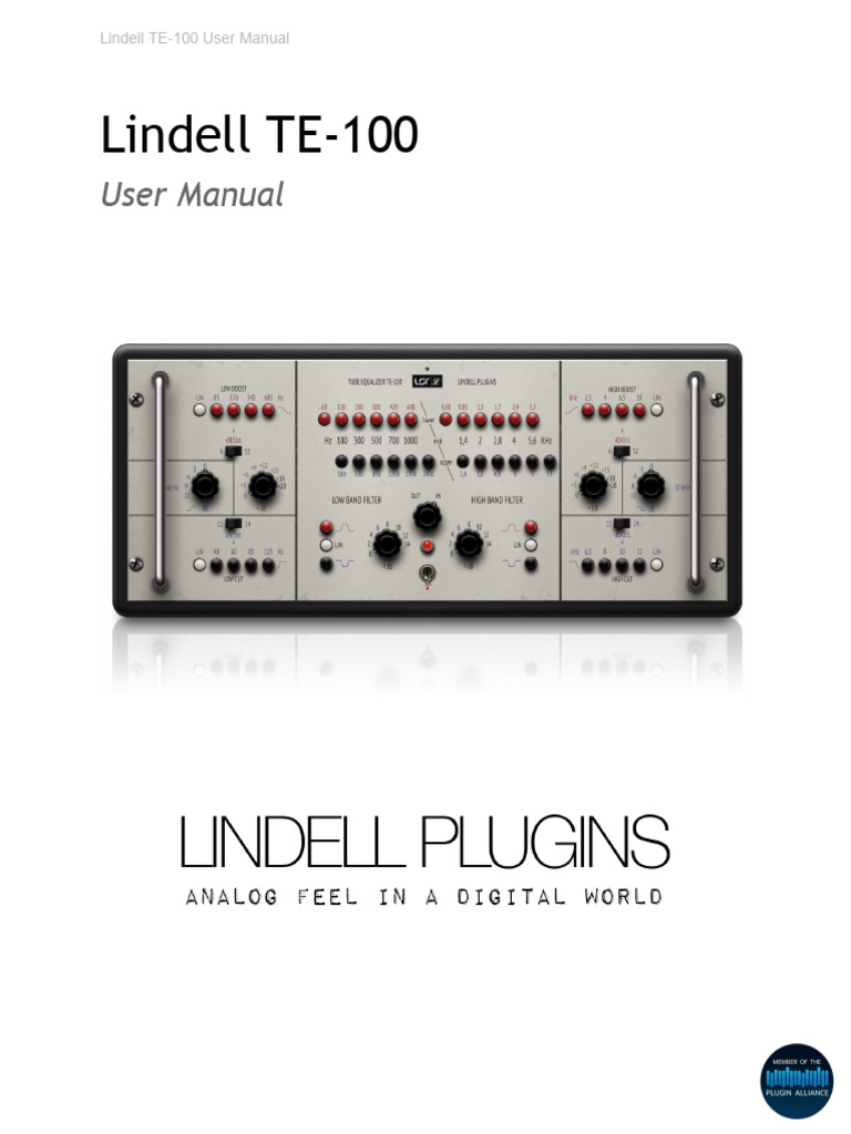 lindell_te-100_manual | PDF | Equalization (Audio) | Bandwidth (Signal Processing)