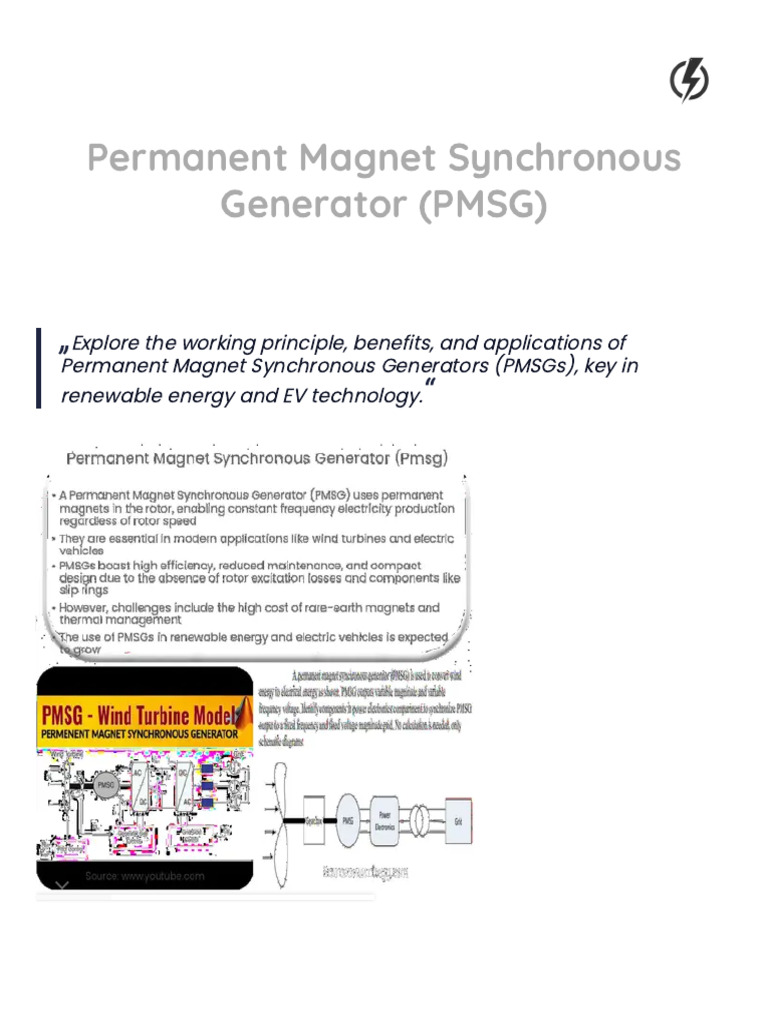 Permanent Magnet Synchronous Generator (PMSG) - How It Works, Application & Advantages | PDF ...