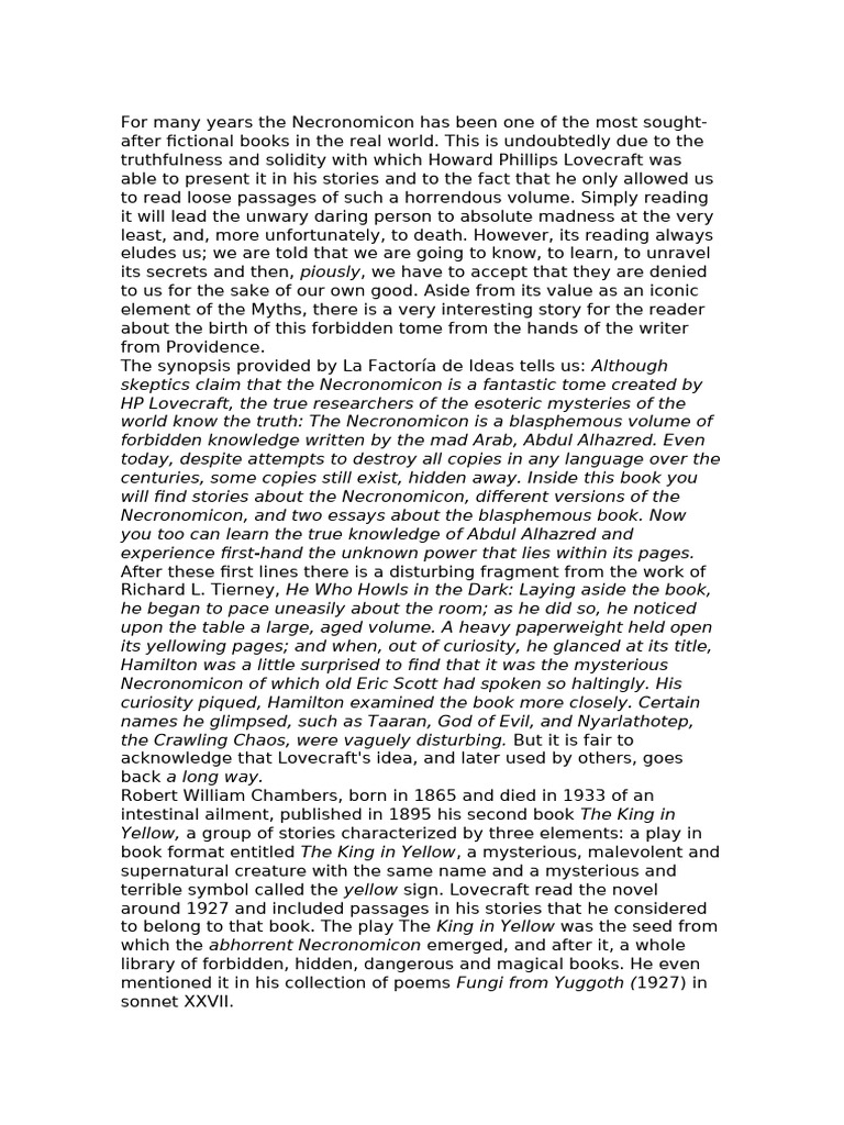 The Necronomicon | PDF | H. P. Lovecraft | Cthulhu Mythos