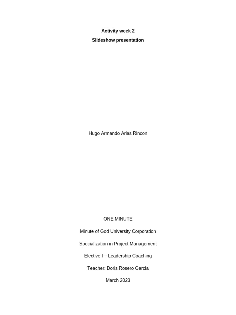 Activity Week 2 - Slides - Elective - LCoaching | PDF