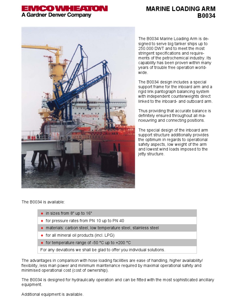 Marine Loading Arm | PDF | Oil Tanker | Steel