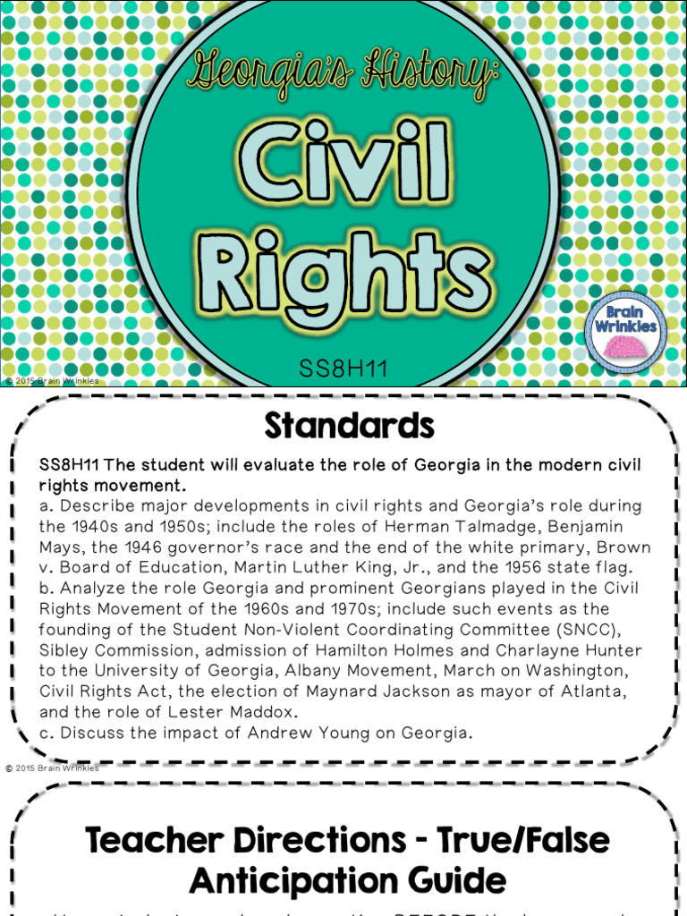 Civil Rights Movement - Ga. History Review | PDF | Martin Luther King ...