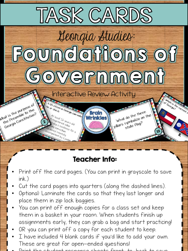 Georgia Government Task Cards | PDF | License | United States Bill Of ...