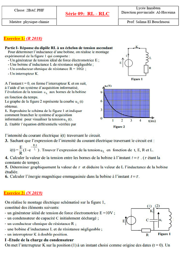 2BAC Physics-Chemistry Exercises | PDF