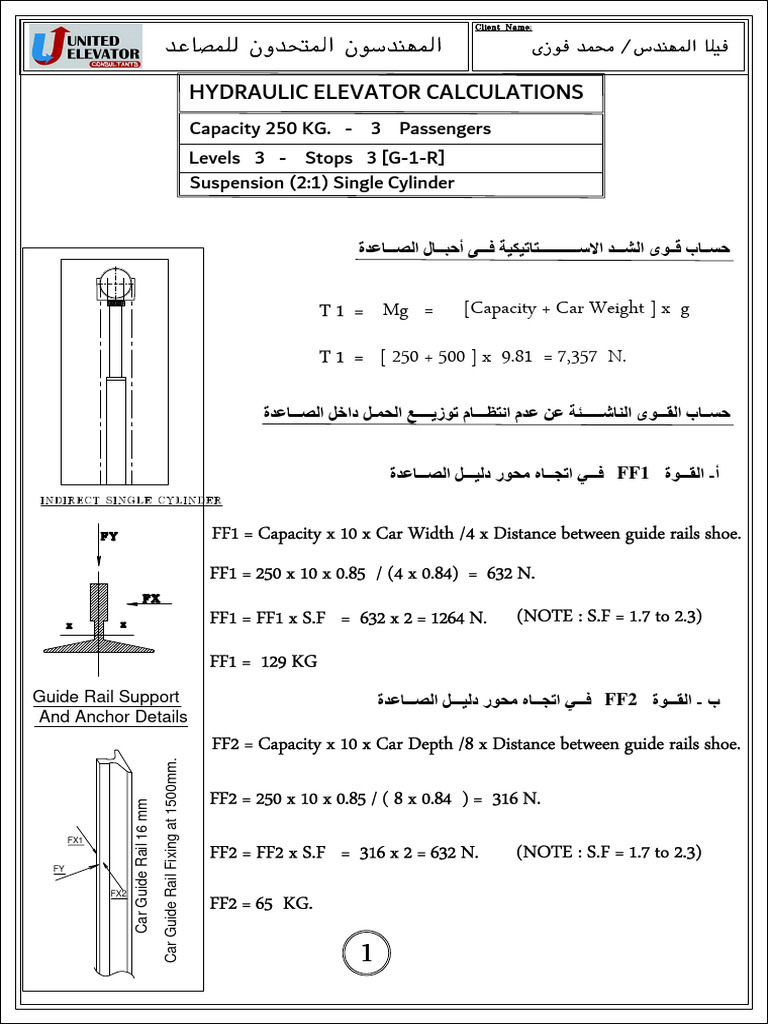 Hydraulic Elevator Load Calculations | PDF | Elevator | Mechanical ...