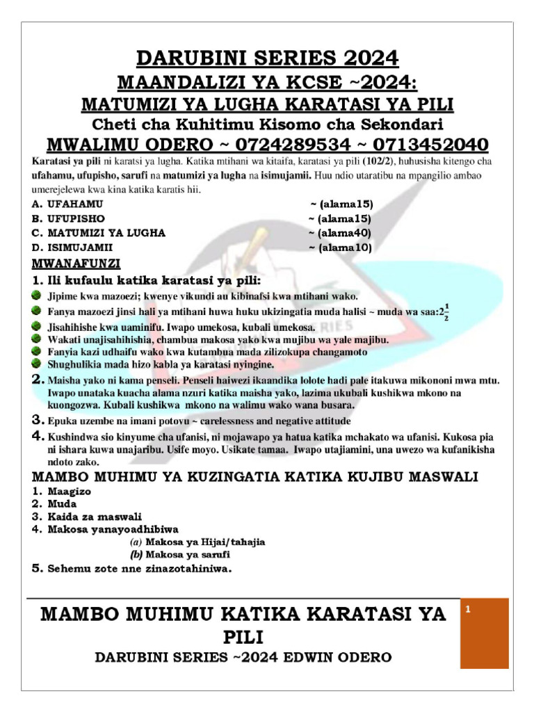 sarufi na matumizi ya lugha | PDF