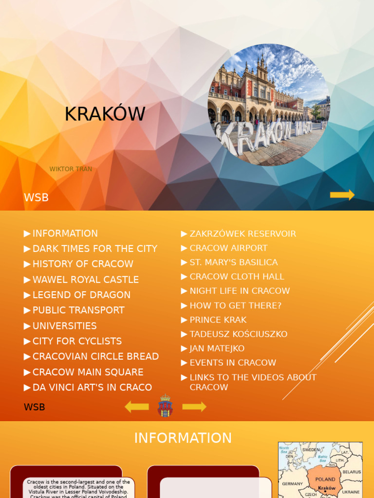 Wiktor Tran Gj04 Presentation Cracow My City | PDF | Kraków