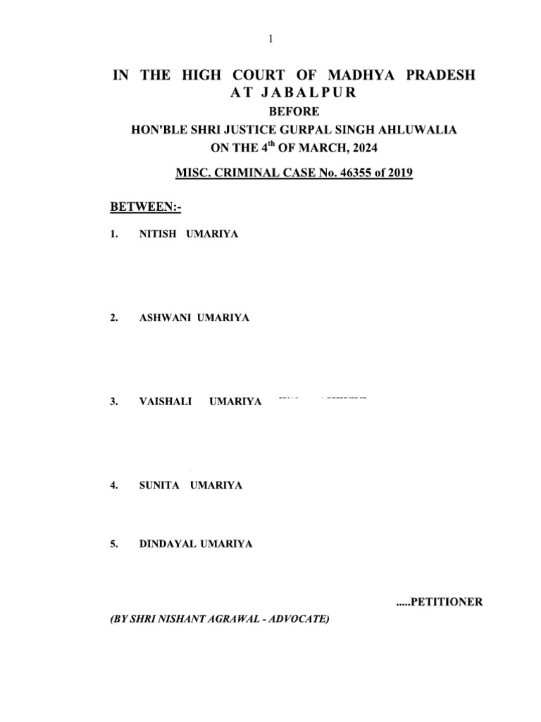 Nitish Umariya and Others Vs State of MP and Another 533212 | PDF