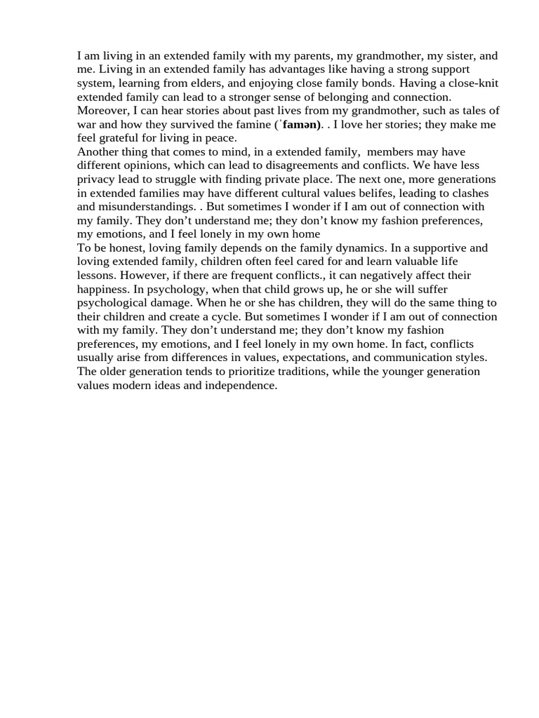 Benefits and Challenges of Extended Families | PDF
