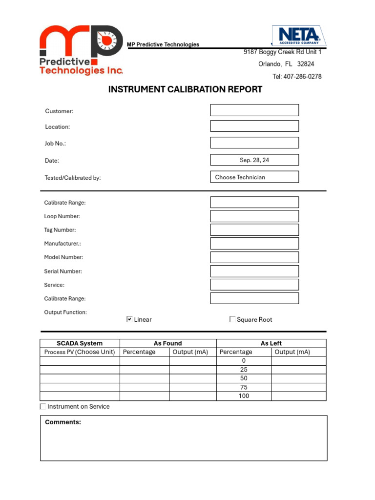 Instrument Calibration Report | PDF