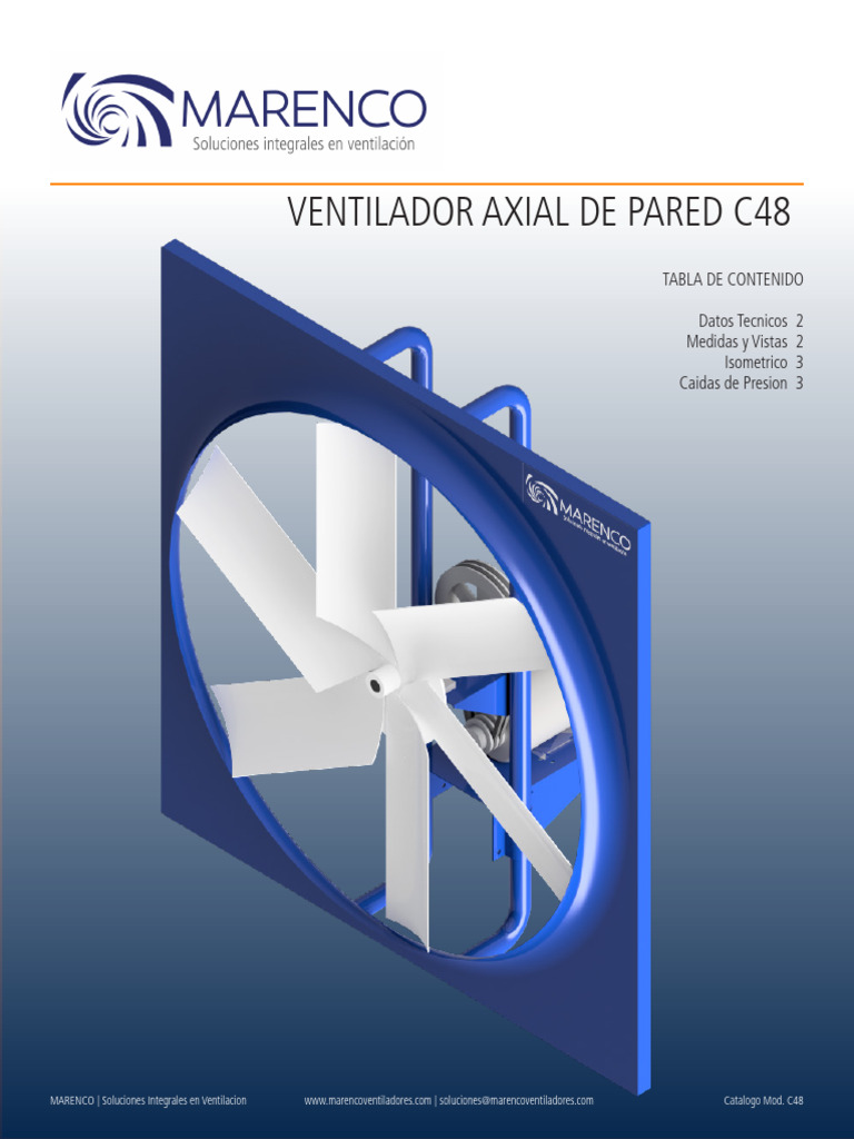Ventilador Axial de Pared C48: Especificaciones | PDF