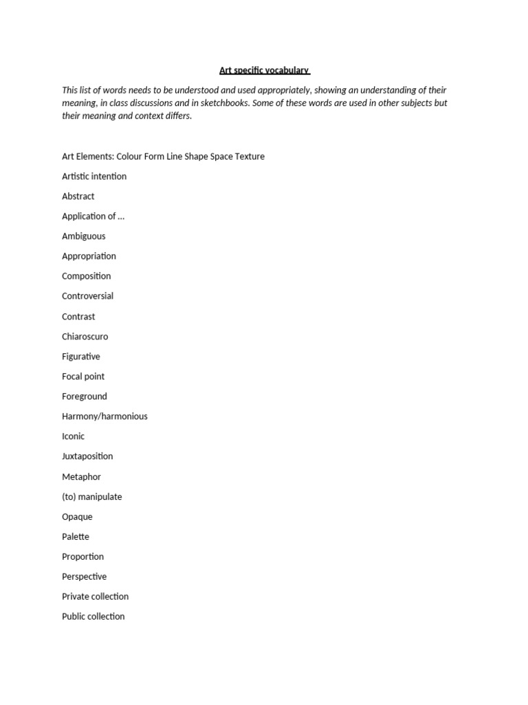 MYP Grade 8 Vocab List | PDF