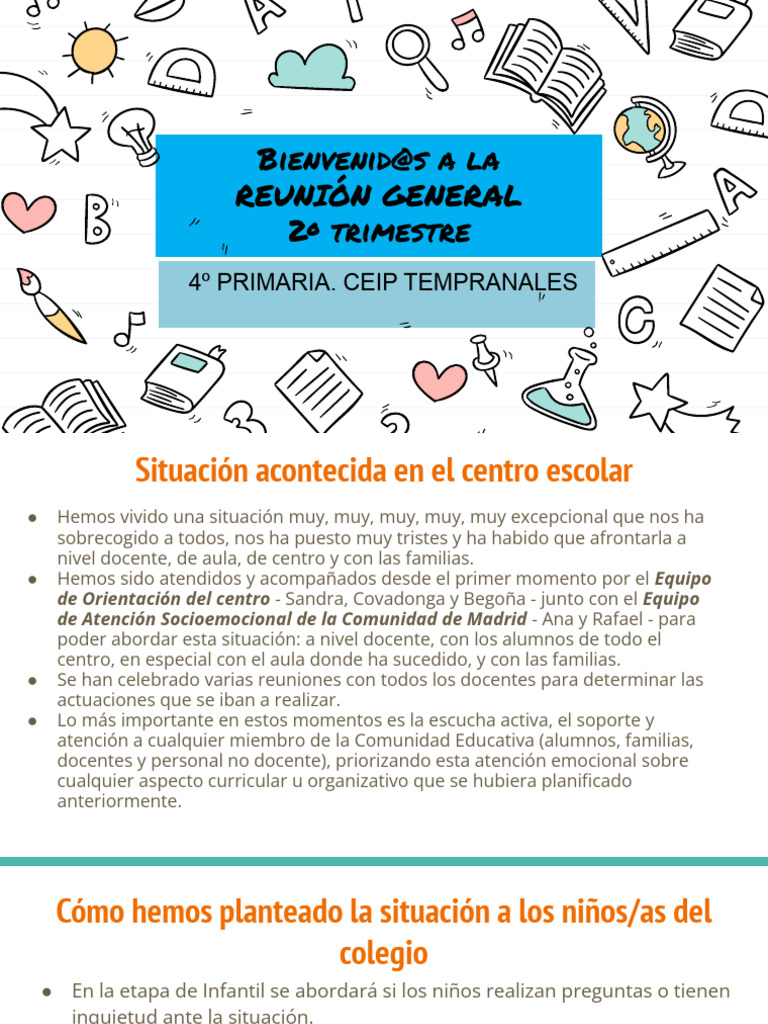 Reunión General 2º Trimestre 4º Primaria | PDF | Educación primaria