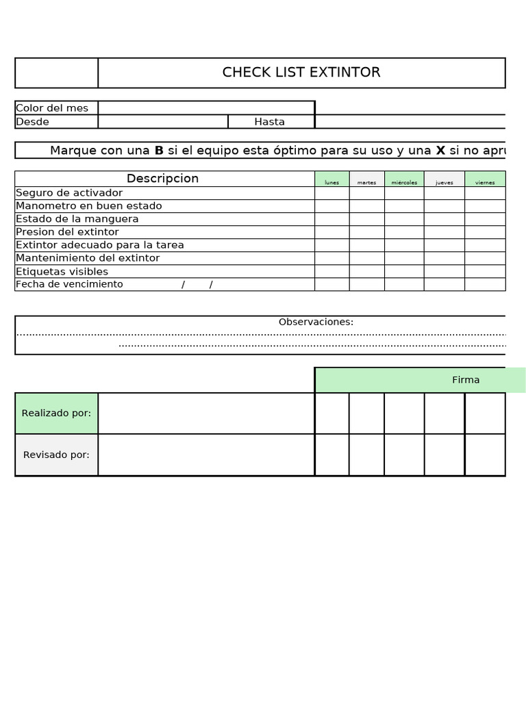 Check List Formato | PDF